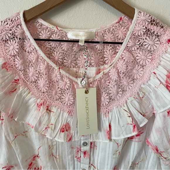 LoveShackFancy | Tops | New Loveshackfancy Elaina Crop Top In Cherry ...